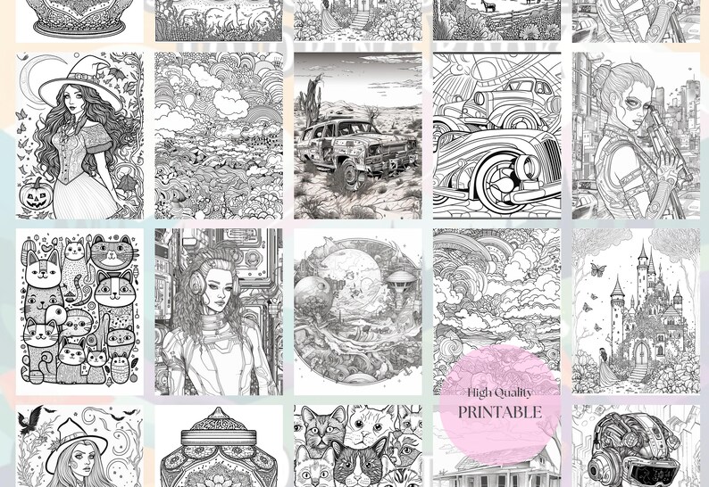 Full Collection 4000 Coloring Pages in 80 Coloring Books Bundle ...