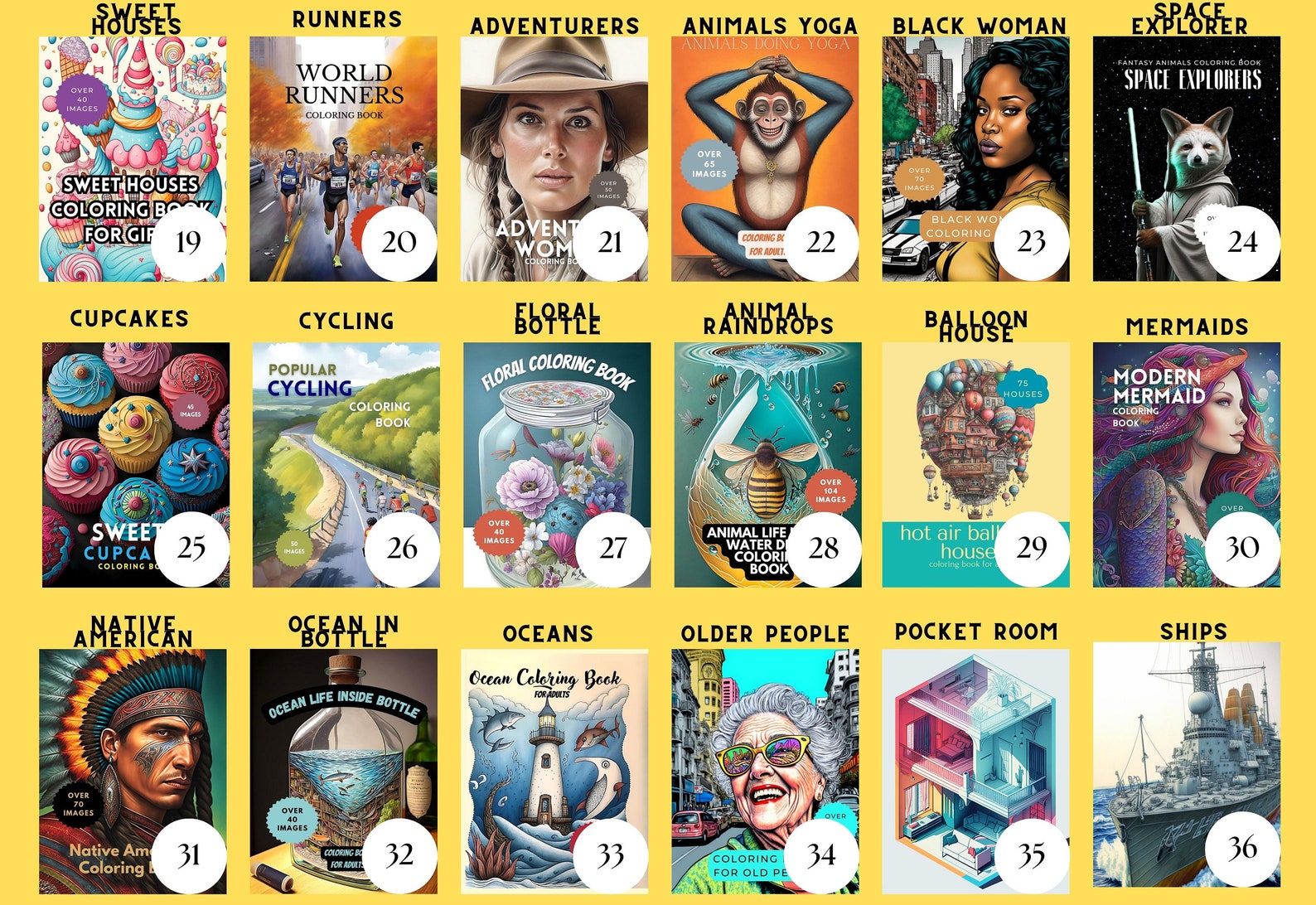 Full Collection 4000 Coloring Pages in 80 Coloring Books Bundle ...