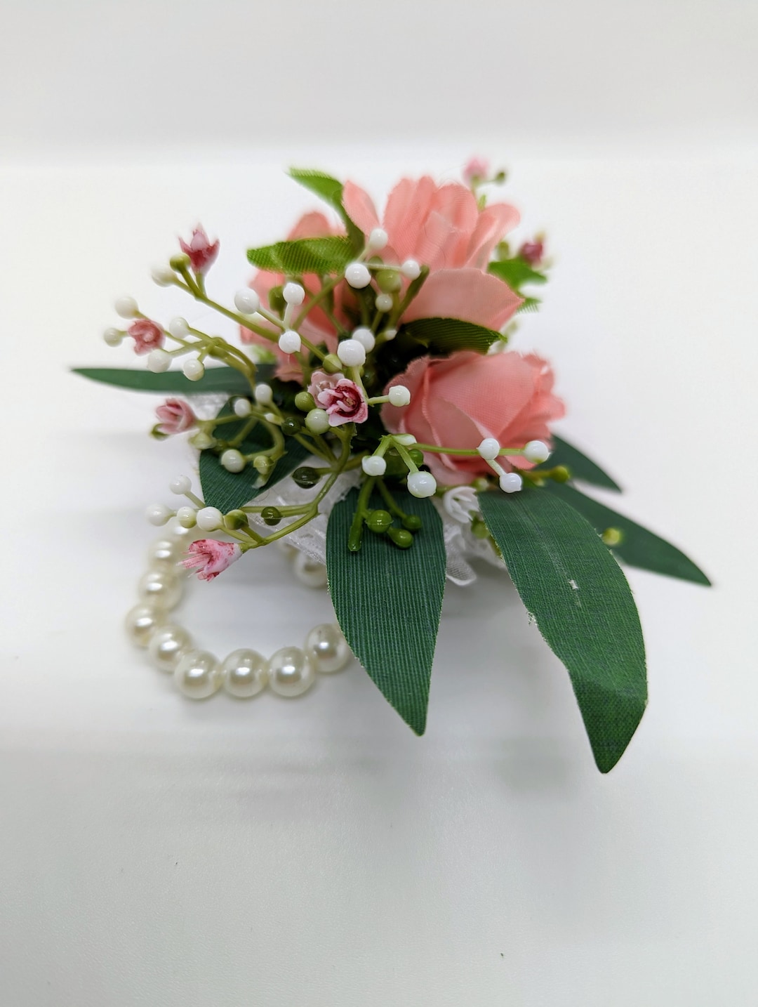 Corsage Rose Gypsophila and Sage - Etsy