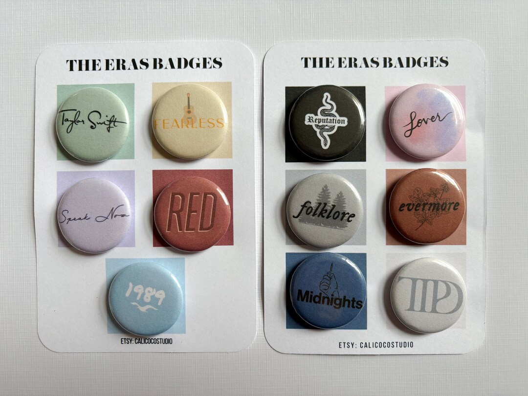 Handmade Eras/albums Button Badges | Merch | - Etsy