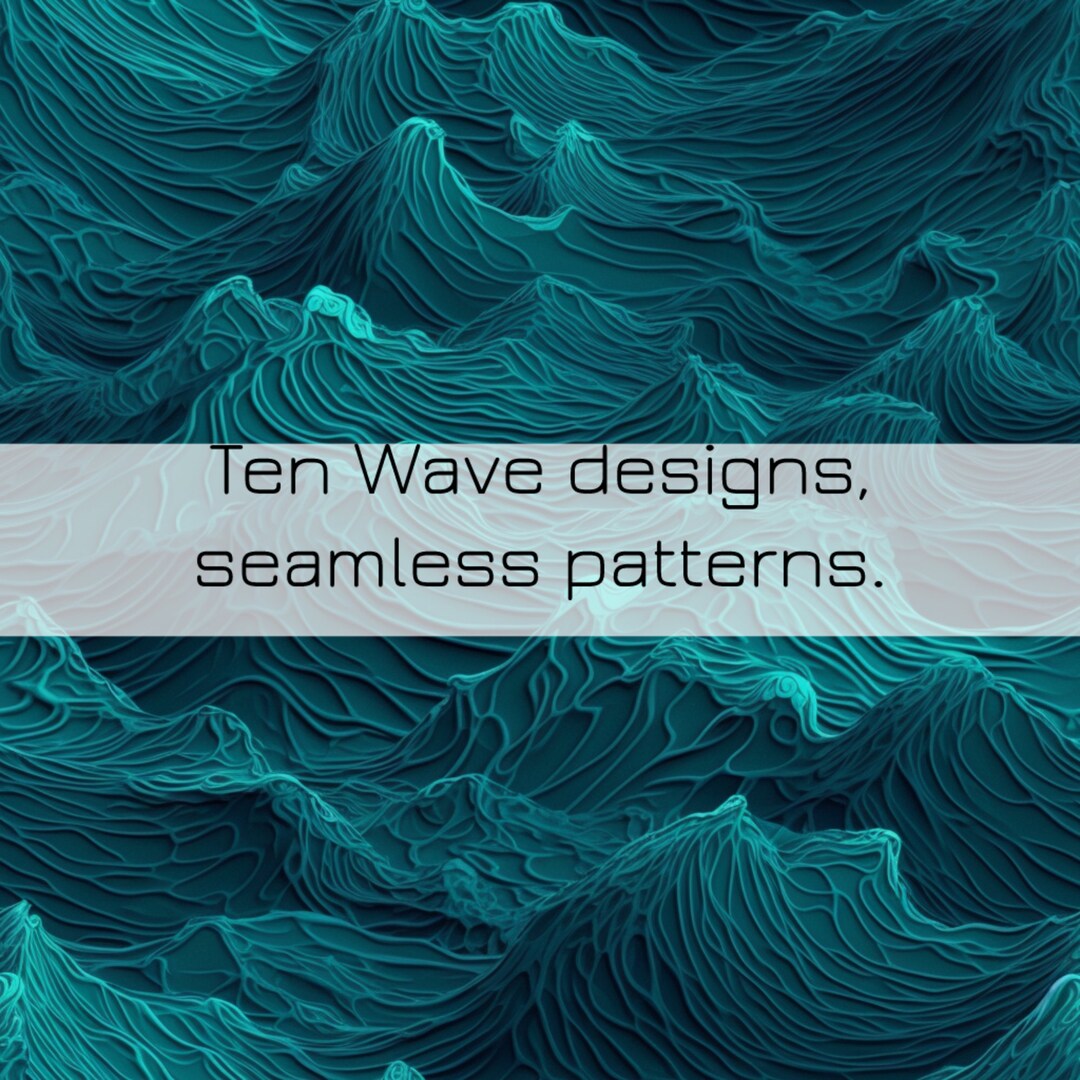 Repeating Wave Patterns in Digital Download Format, 10 Seamless ...