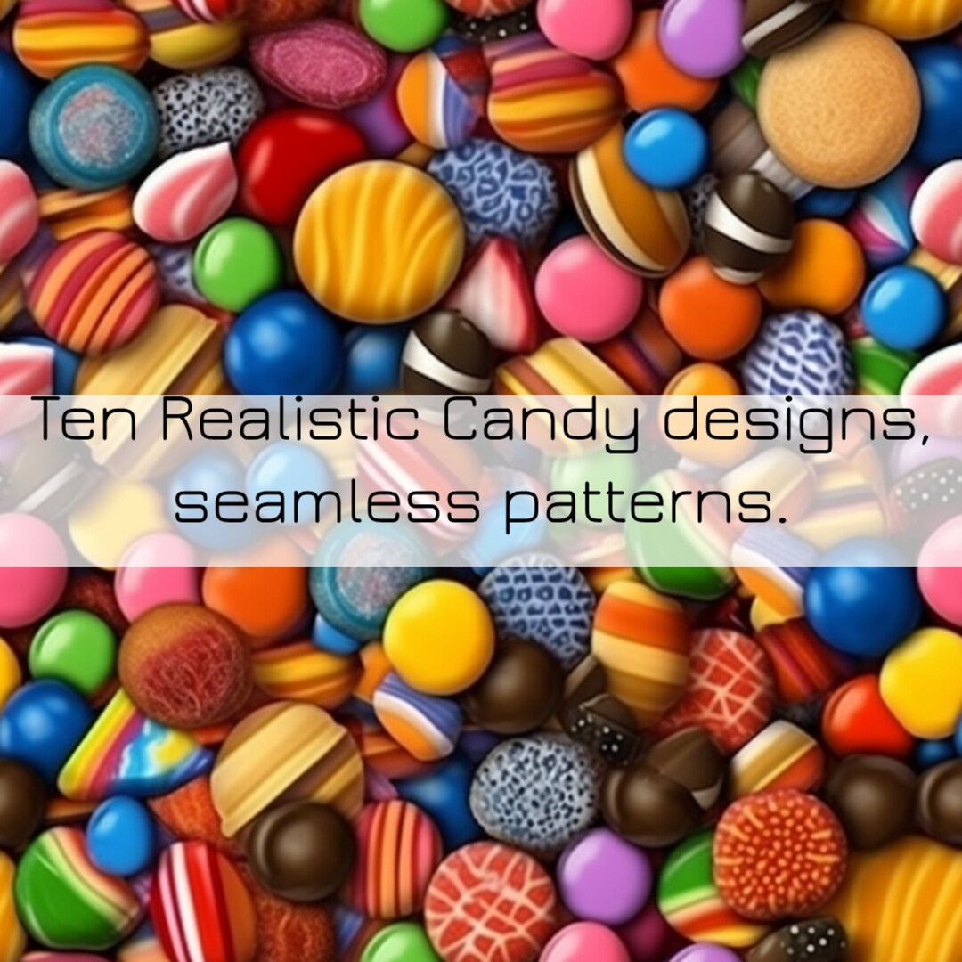 Repeating Candy Patterns in Digital Download Format, 10 Seamless ...