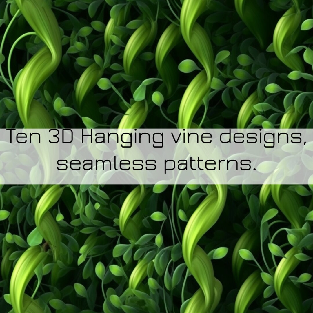 Repeating 3D Hanging Vine Patterns in Digital Download Format, 10 ...