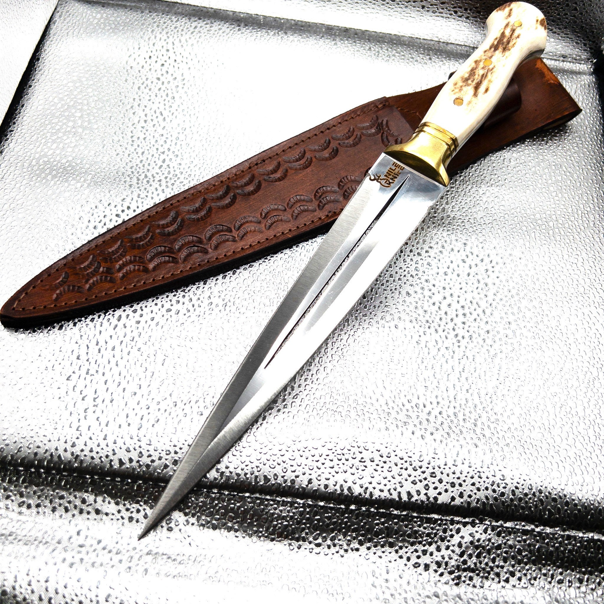 Custom Fixed Blade Knife Handmade with Paracord Wrap and Distressed ...
