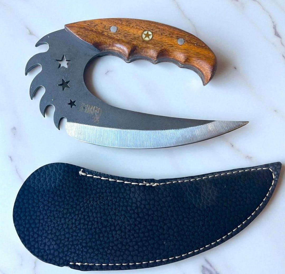 Handmade Karambit Knife: Engraved Carbon Steel Tactical Hunting Knife ...