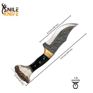 Nile, Deer Antler Bowie Knife With Sheath, Custom Gifts for Men, Stag ...