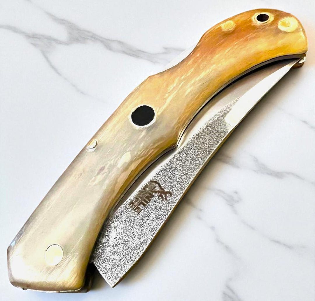 Nile, N690 Steel With Ram Horn Handle Camping Knife, Handmade Custom ...