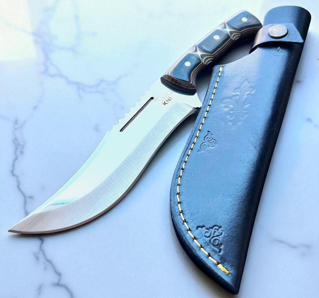 Nile, Custom Werzalit Handle Bowie Knife With Sheath,full Tang Hunting ...