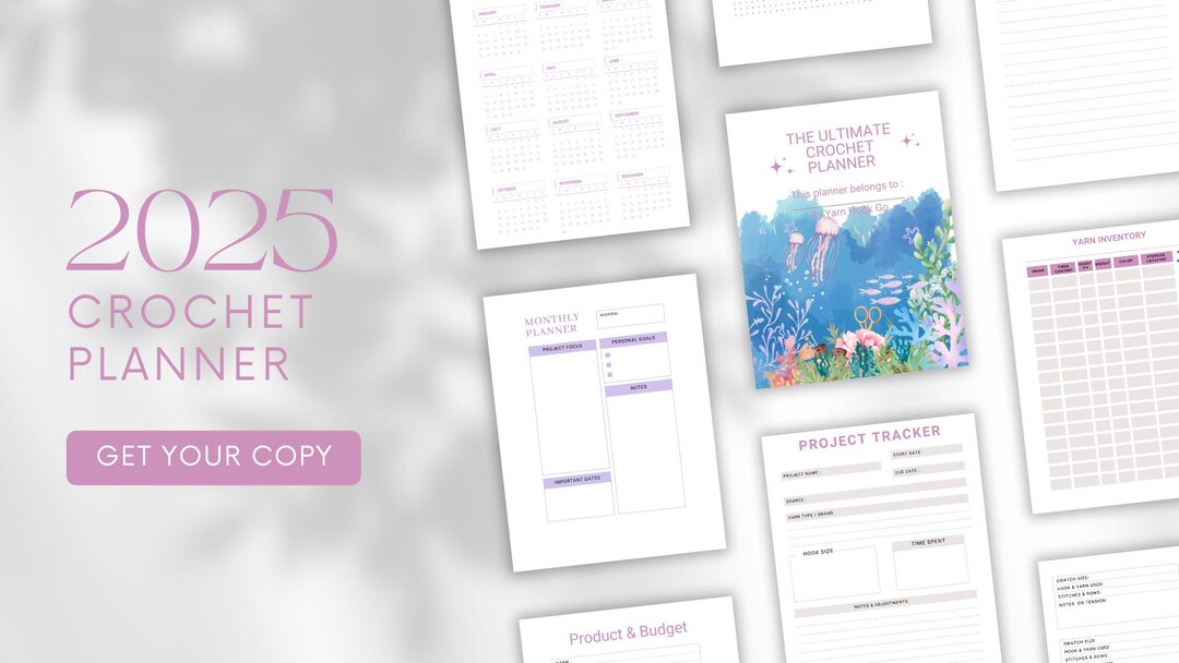 The Ultimate Crochet Planner Printable + FREE Ebook | Yarn Organizer ...