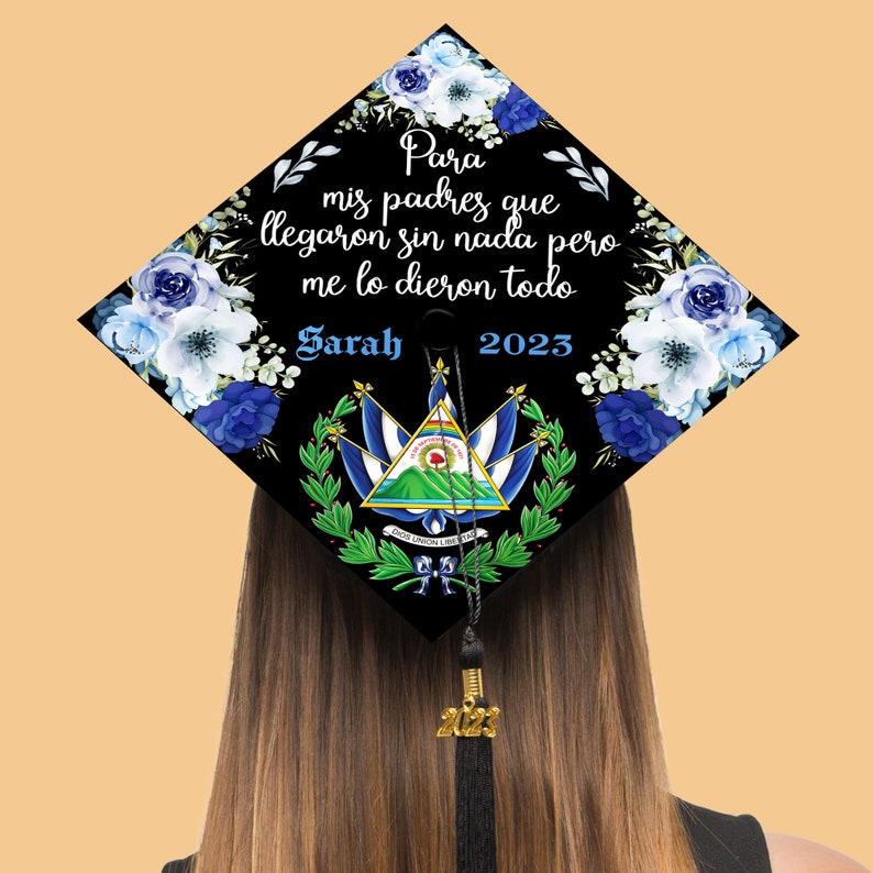 Custom El Salvador Graduation Cap Latina Grad Cap Topper - Etsy