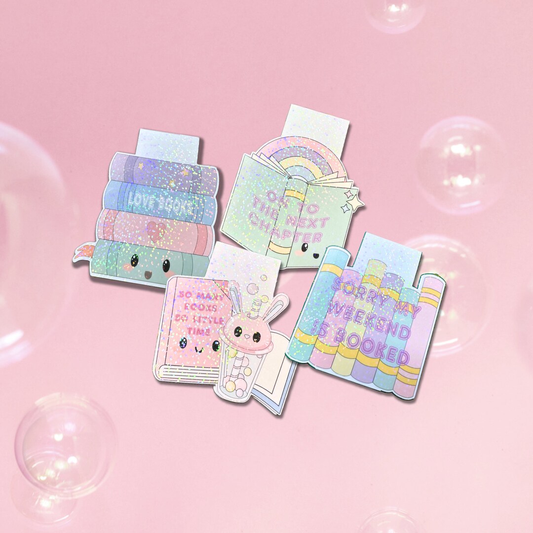 Magnetic Bookmarks With a Touch of Sparkle, Large Size, Colourful, Book ...