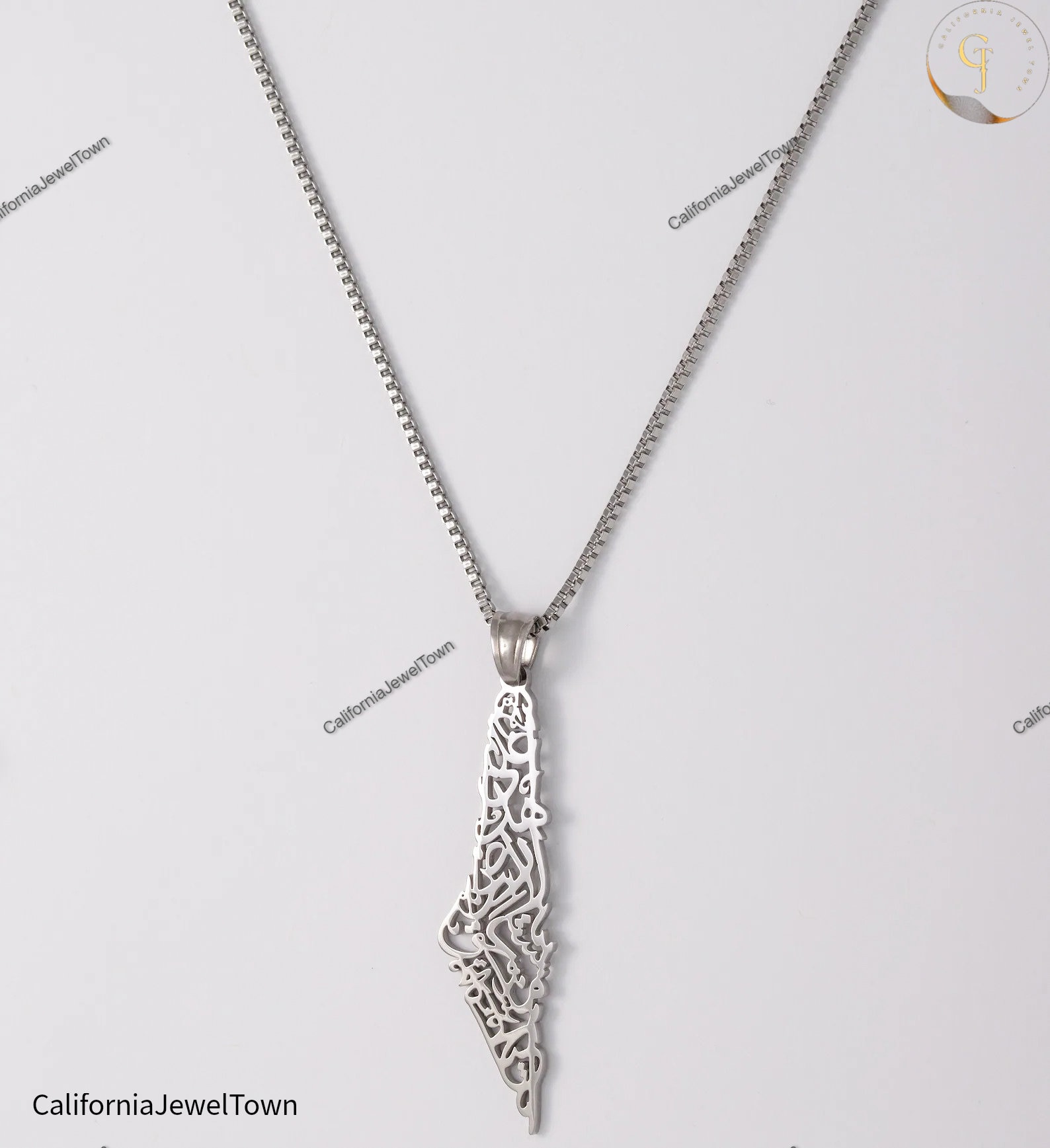 Palestine Map Necklace, Silver Palestine Pendant, Free Palestine Map ...