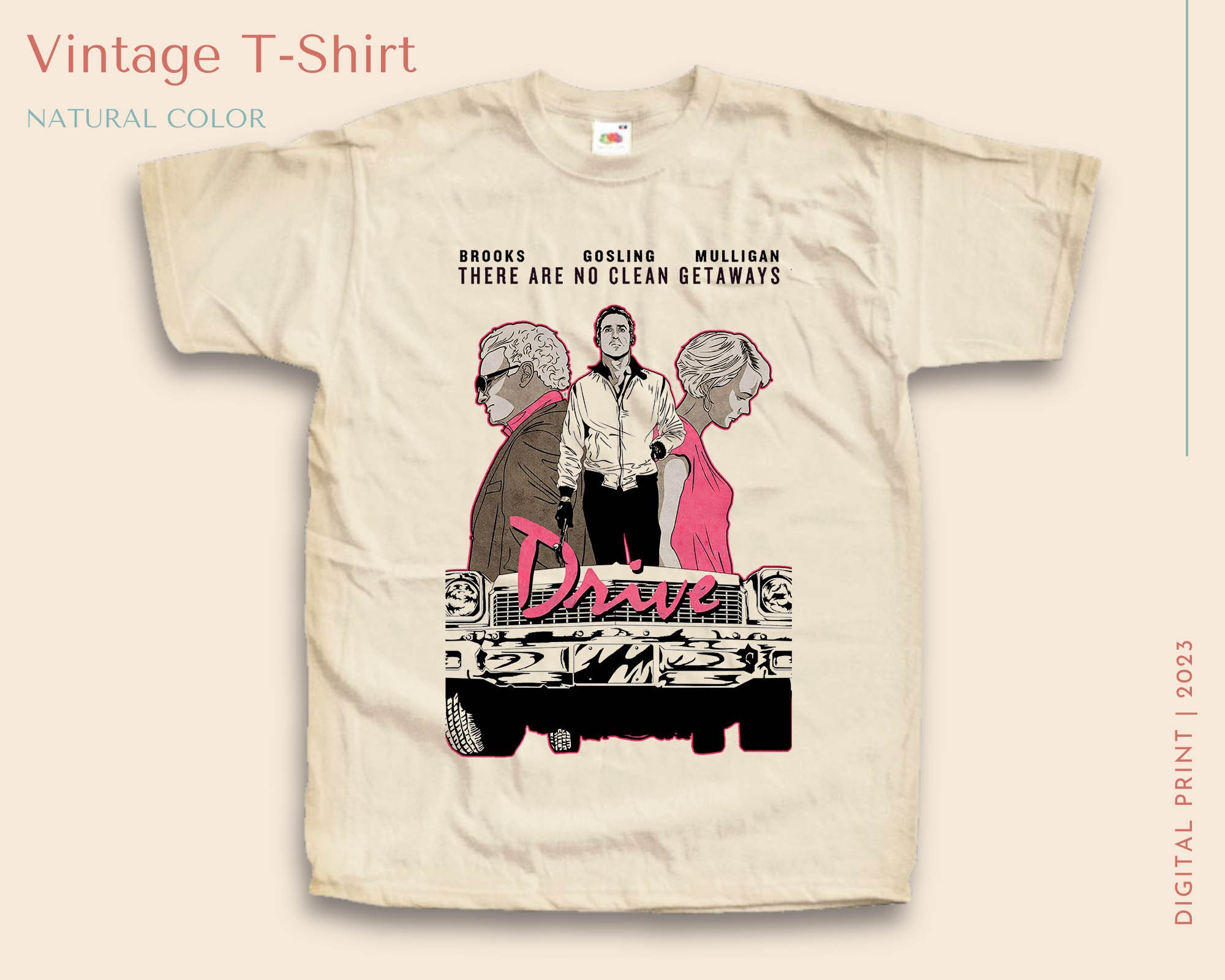 Vintage Tshirt Drive V3 NATURAL Color Men Woman Unisex T-shirt Digital ...