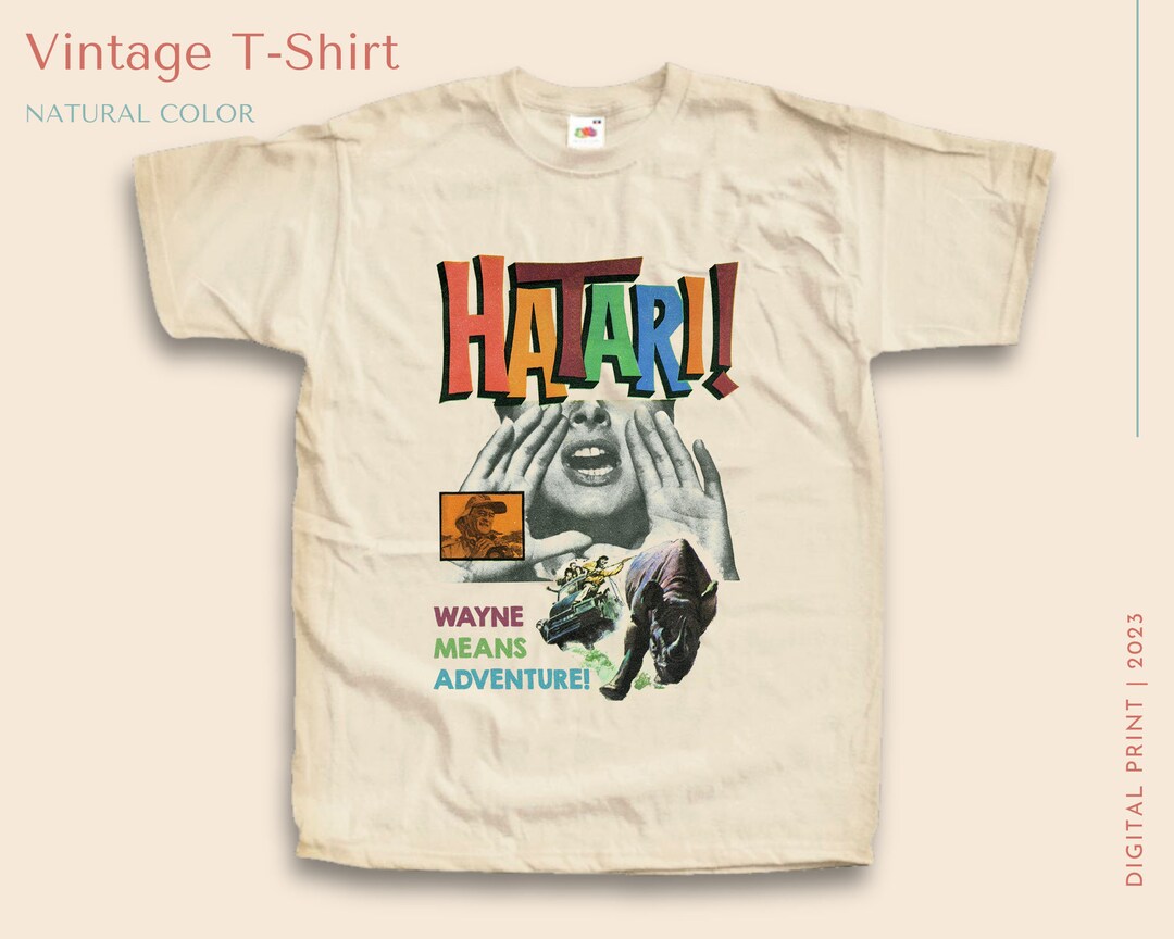 Vintage Tshirt Hatari NATURAL Color Men Woman Unisex T-shirt Digital ...