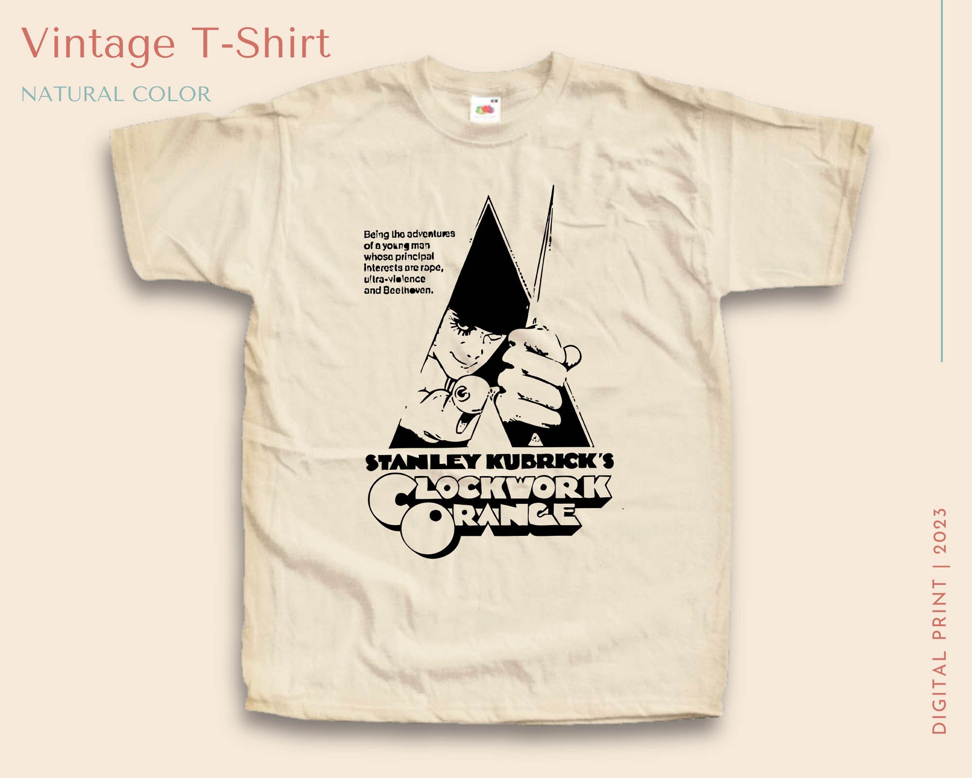 Vintage Tshirt Clockwork Orange V2 NATURAL Color Men Woman - Etsy