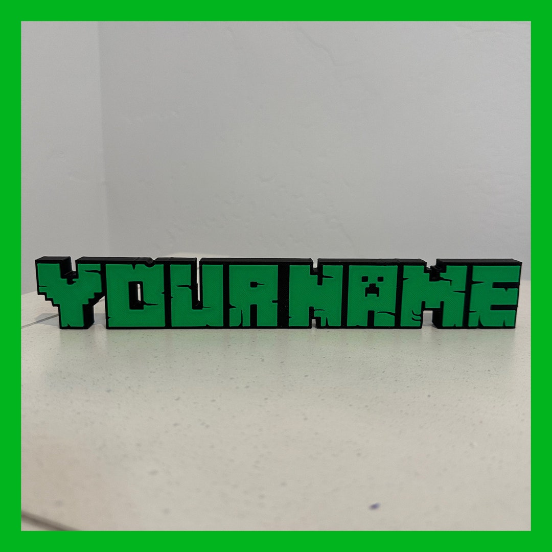 3D Printed Minecraft Custom Name Plate - Etsy