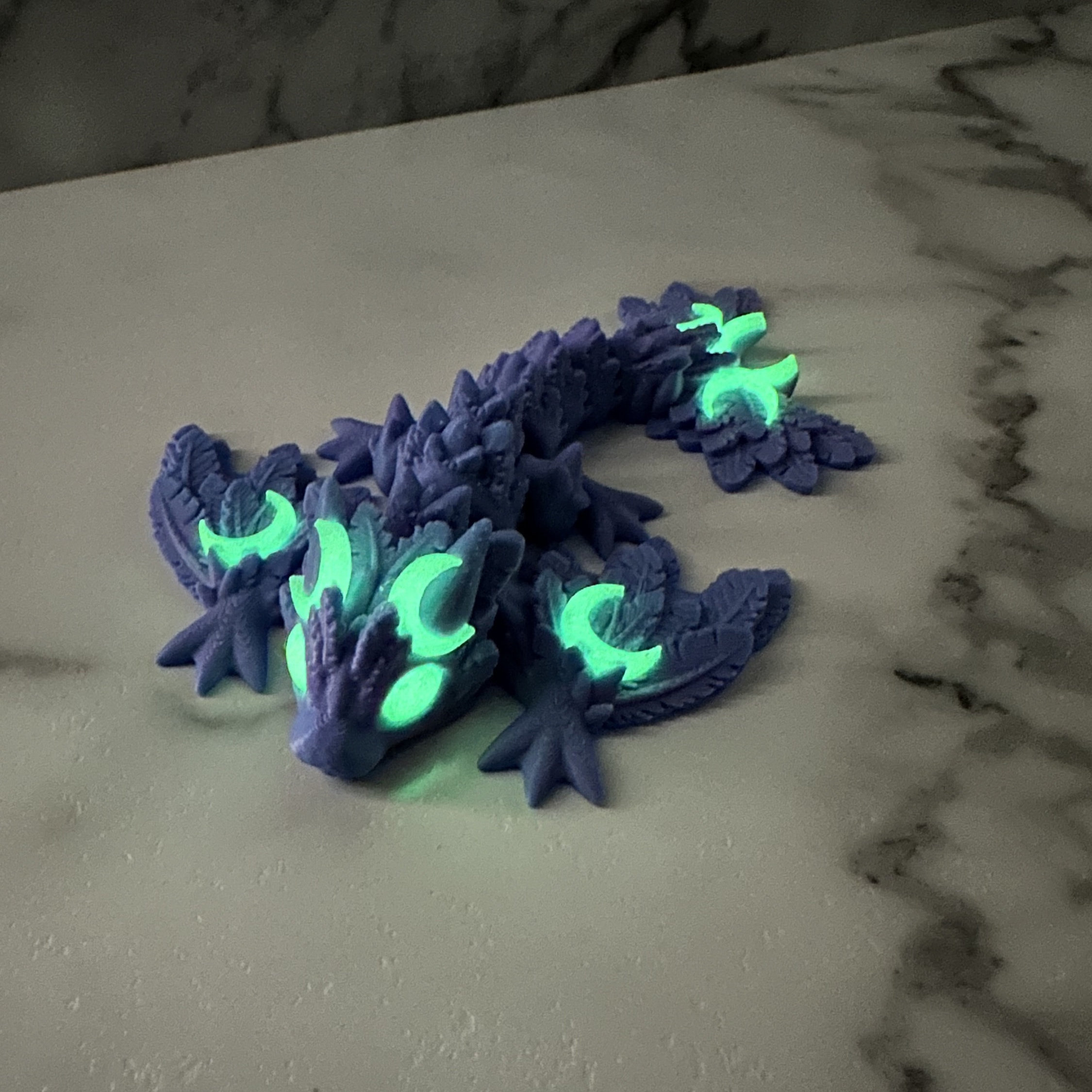 3D Printed Tiny Lunar Dragons glow in the Dark - Etsy