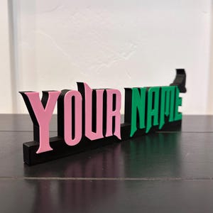 3D Printed Wicked Style Custom Name Plate - Etsy