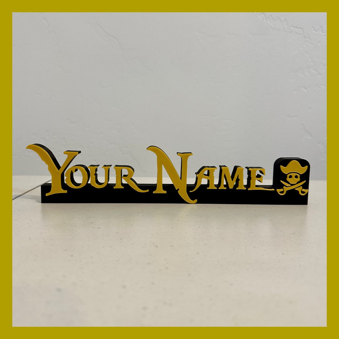 3D Printed Pirate Style Nameplate - Etsy