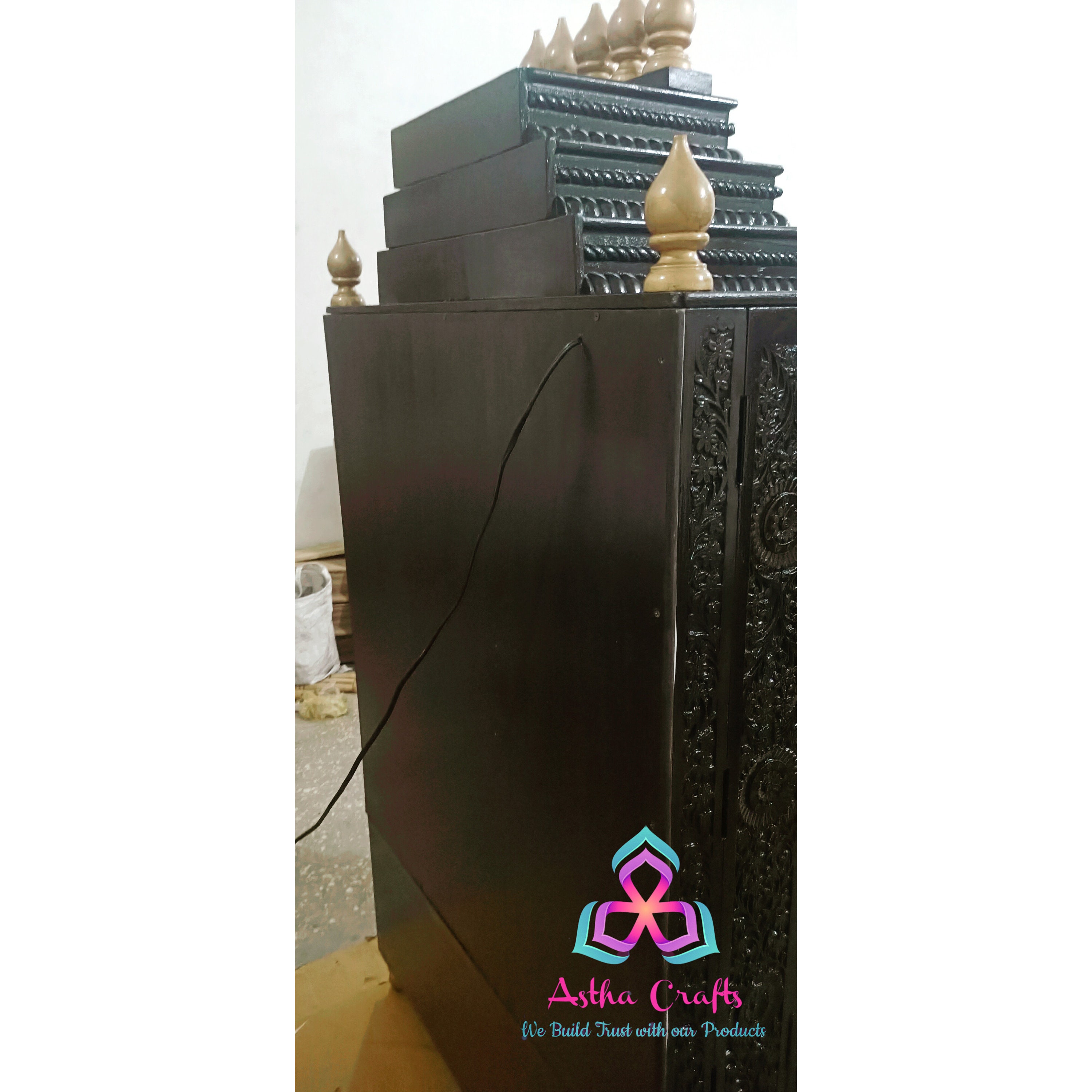 72handmade Wooden Mandir With Attractive Lightings and - Etsy