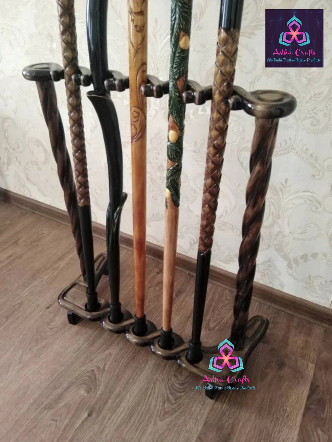 Handmade Wooden Carved Walking Canes Storage Rack/stick Stand/umbrella ...