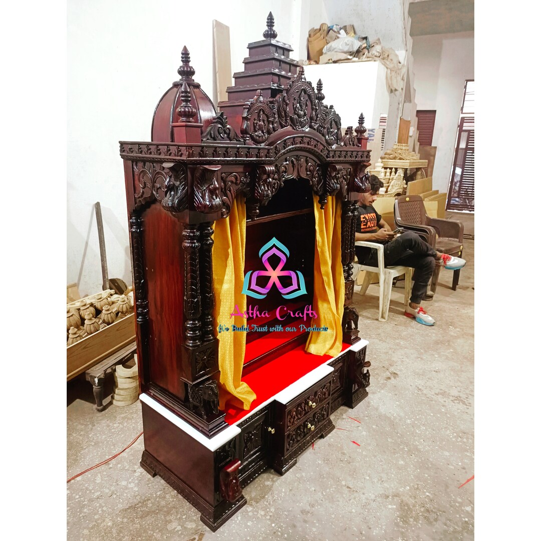 72x45x20hand Carved and Handmade Wooden Pooja Mandir Made With Teakwood ...
