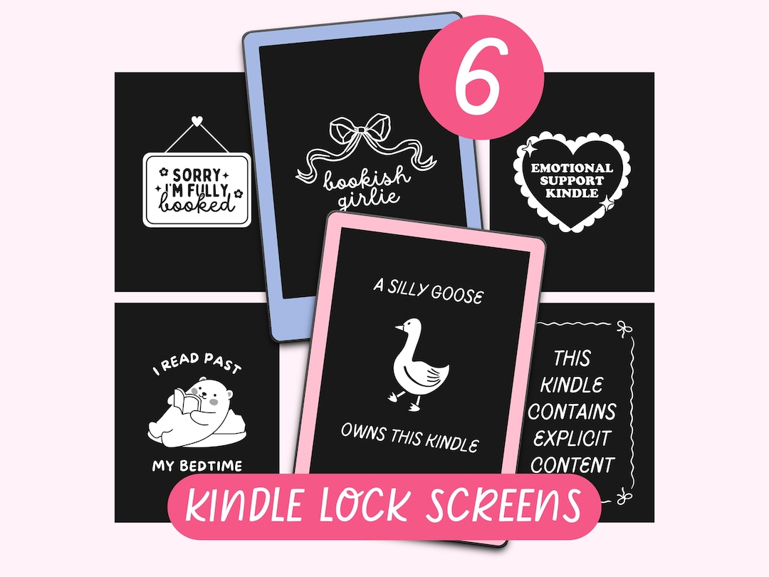 6 Kindle Lock Screens Bundle, Ready-made Full Screen No Borders Digital ...