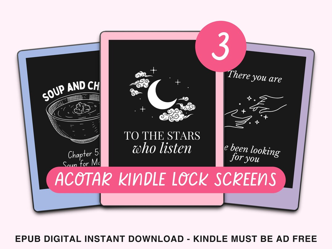 ACOTAR SJM Kindle Lock Screen Pack 3, No Borders Ready-made Digital ...