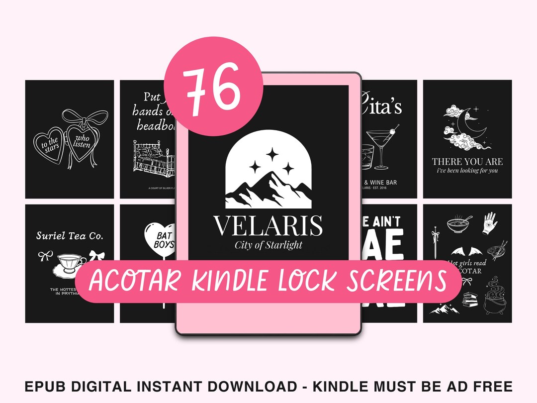 76 ACOTAR SJM Kindle Lock Screens Bundle, Ready-made Full Screen No ...