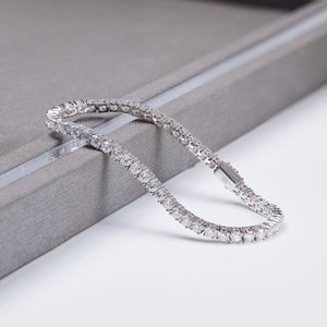 Real Moissanite Tennis Bracelet, 925 Sterling Silver Tennis Bracelet for Women and Men, Diamond ...