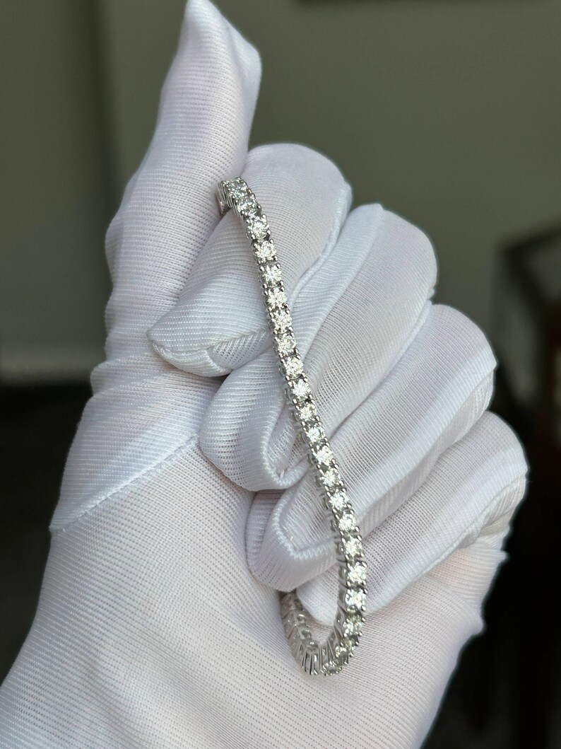 Real Moissanite Tennis Bracelet, 925 Sterling Silver Tennis Bracelet for Women and Men, Diamond ...