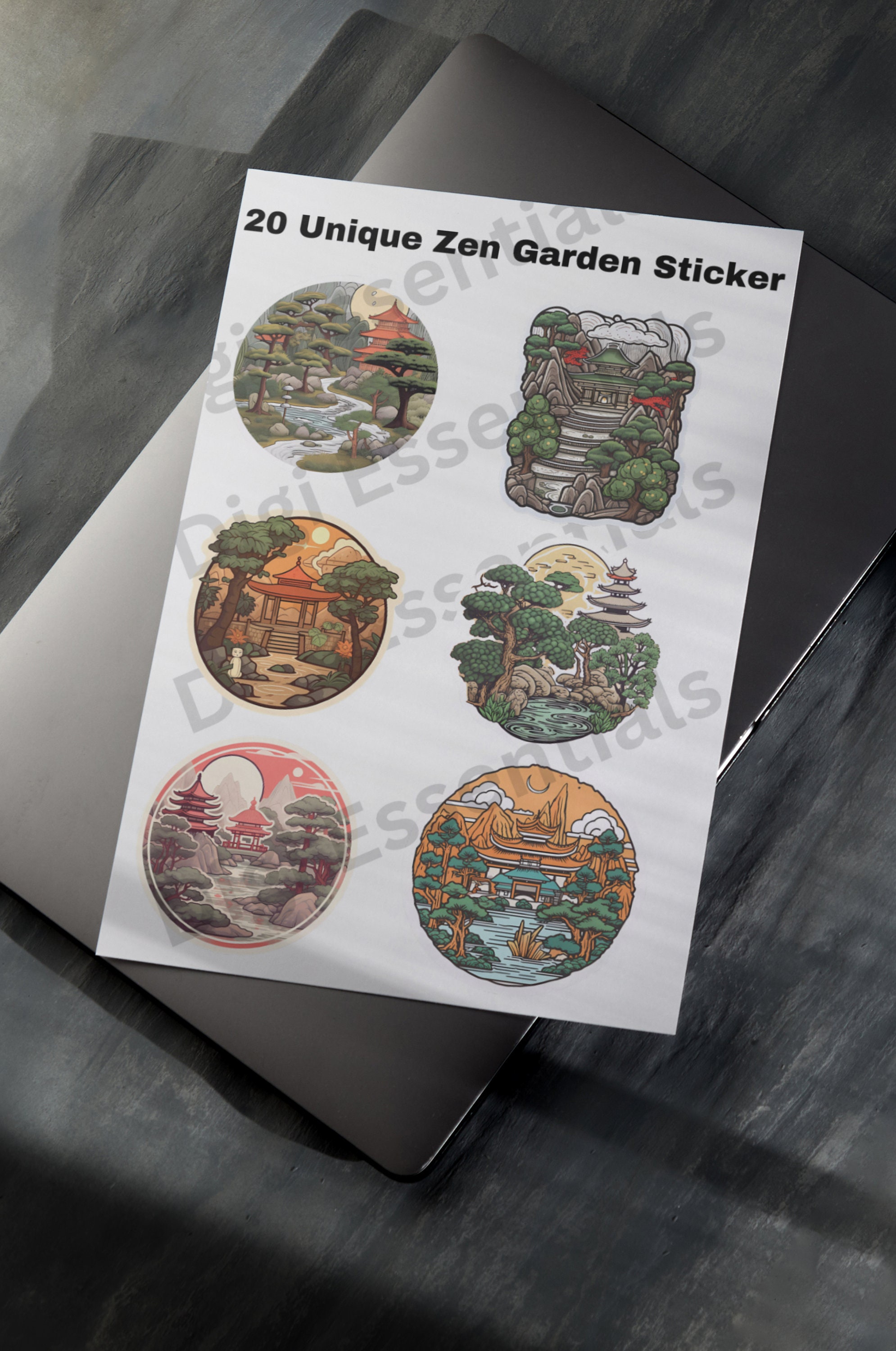 Zen Garden Sticker, Digital Instant Download, Tranquil , Japanese Zen ...