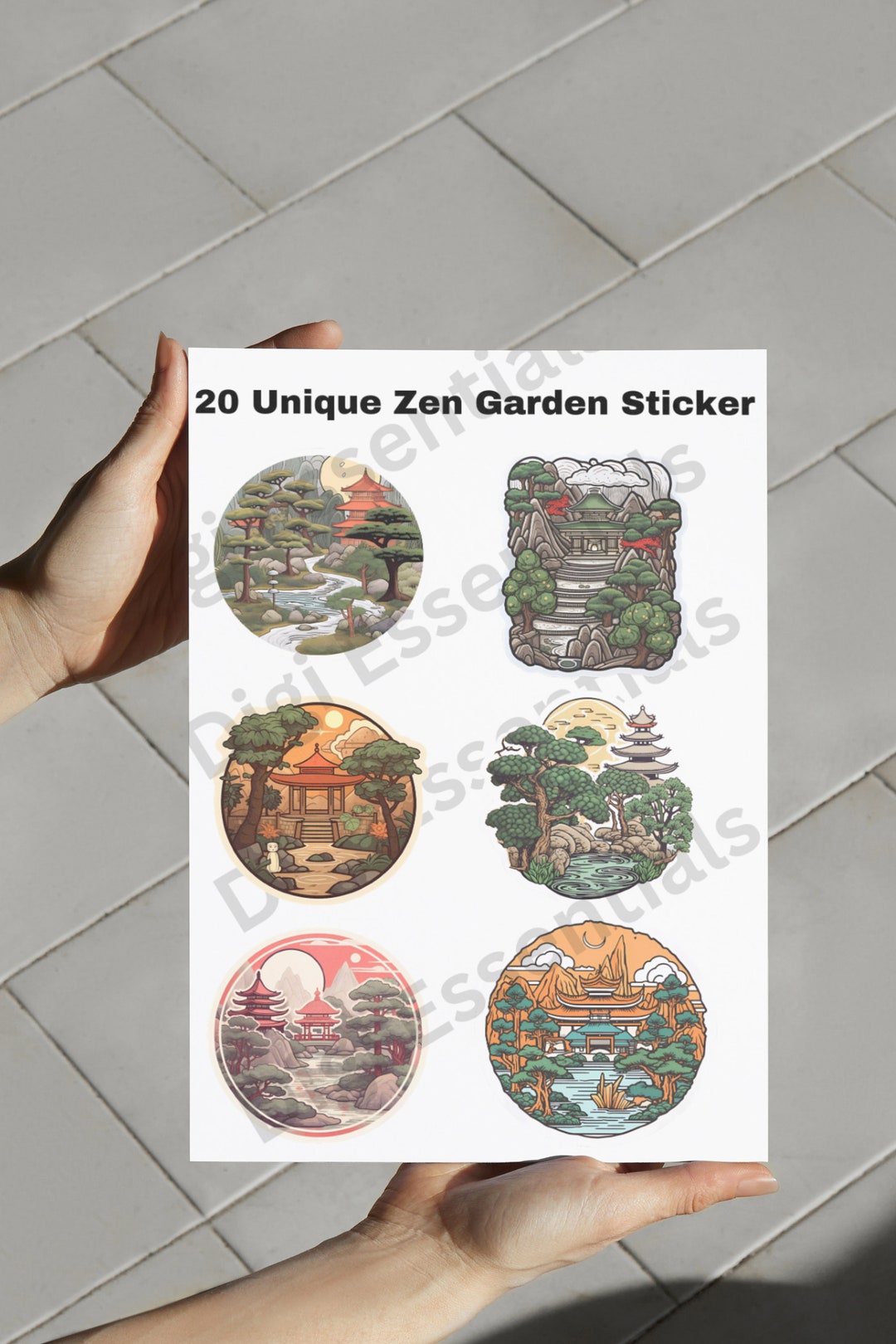 Zen Garden Sticker, Digital Instant Download, Tranquil , Japanese Zen ...