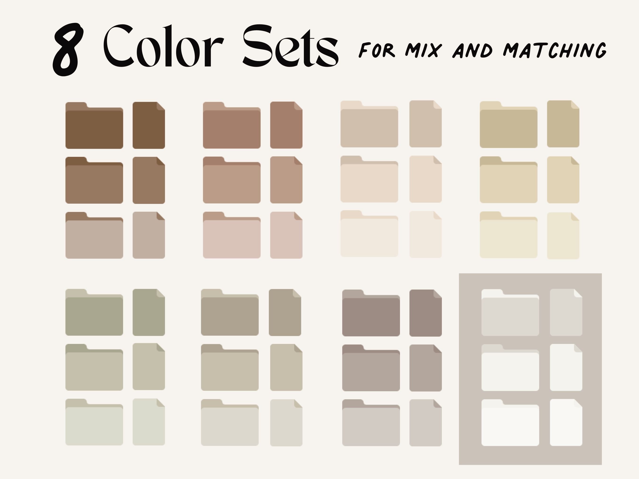 Desktop Folder Icons for Aesthetic Organization in Neutral Colors With ...