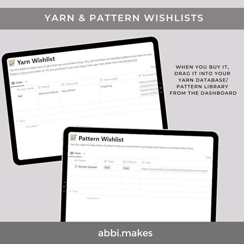 Notion Template: Knit & Crochet Dashboard, Notion Minimalist Planner - Etsy