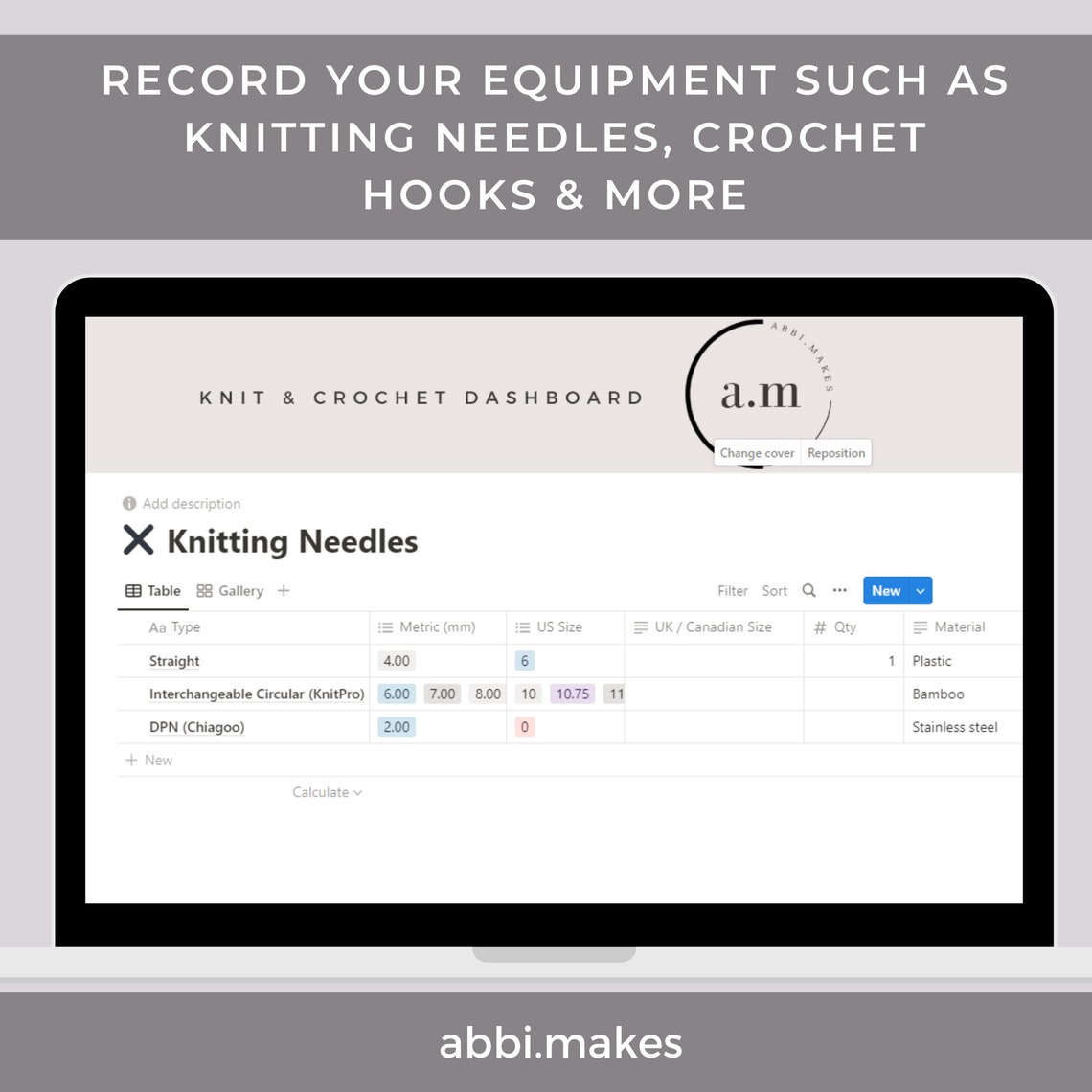 Notion Template: Knit & Crochet Dashboard, Notion Minimalist Planner - Etsy