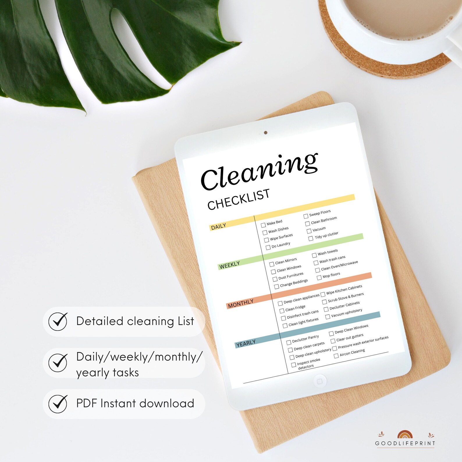 Cleaning Checklist Printable Chore List Cleaning Schedule, Cleaning ...