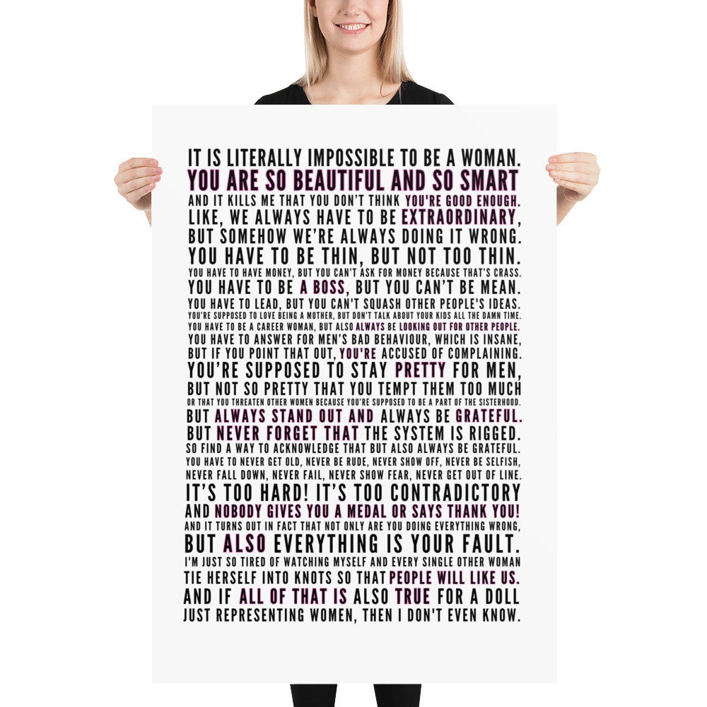 Poster Gloria's Monologue Film Quote Impossible to Be a Woman - Etsy