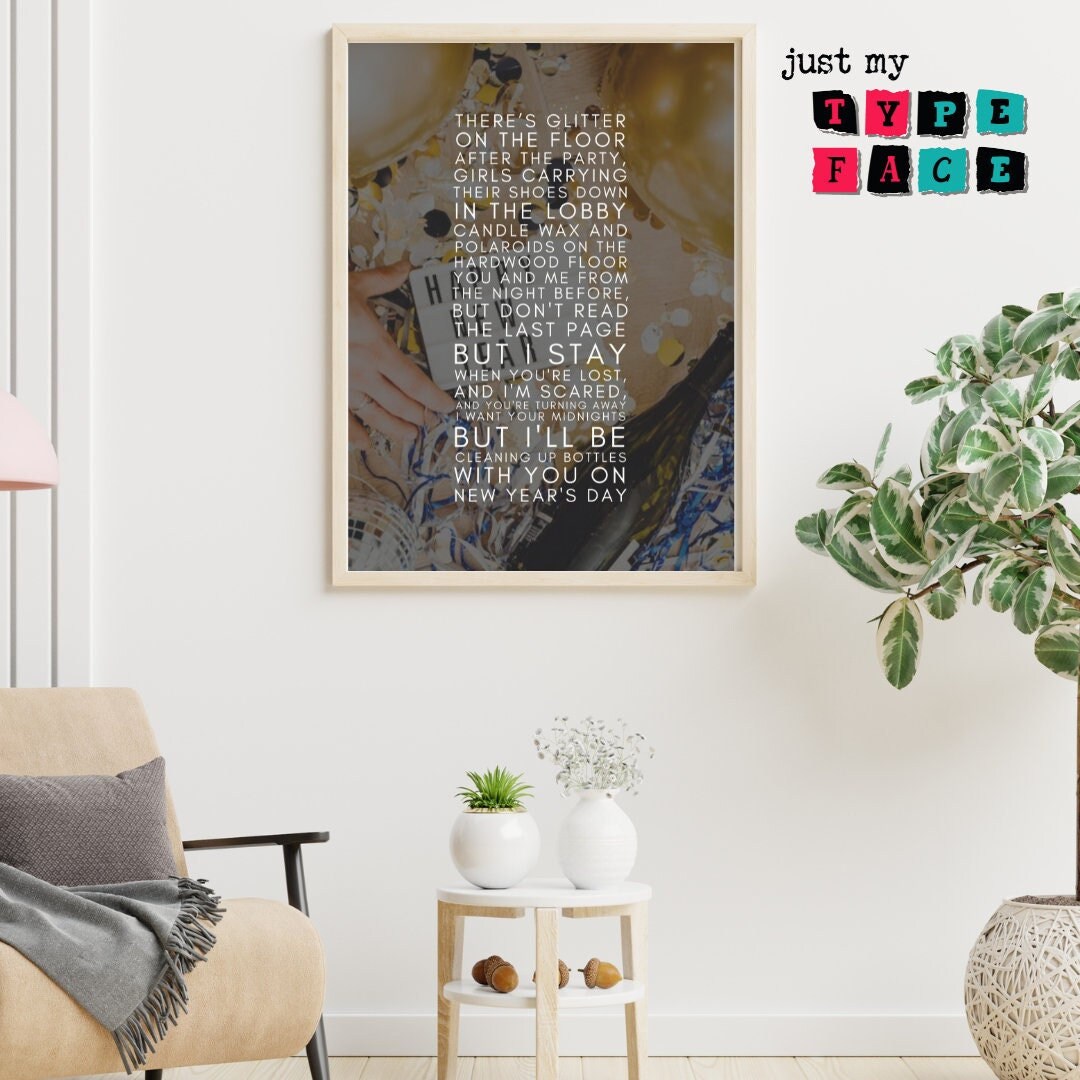 Digital Download New Years Day Lyric Art - Etsy