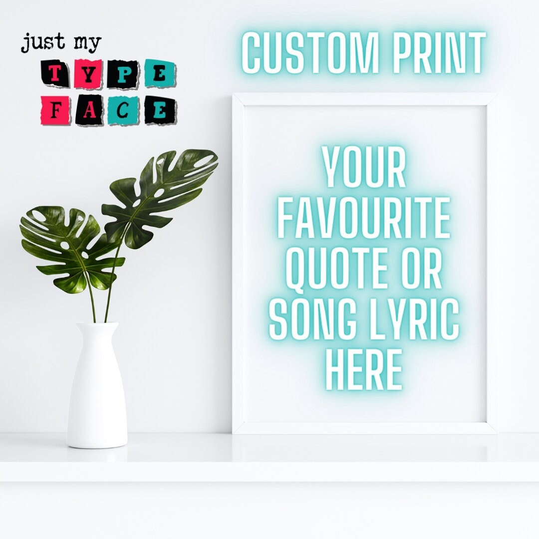Digital Download | Custom Quote or Song Lyric Poster - Etsy