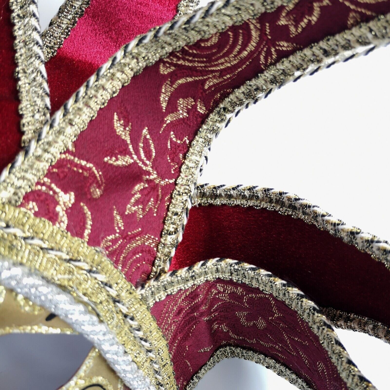 Venetian Masquerade Mask Made in Italy Jester Carnival Red & Gold Mardi ...