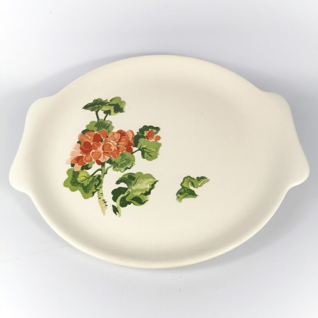 Salem China Serving Plate Geranium Pattern Hand Painted, Made in USA ...