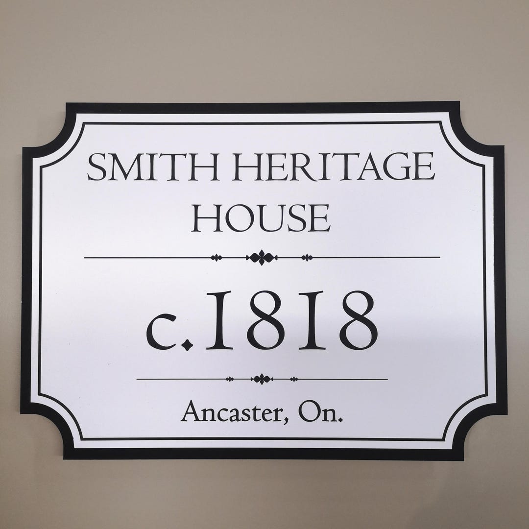 Heritage House Plaque, Black and White Address Sign, Historical Home ...