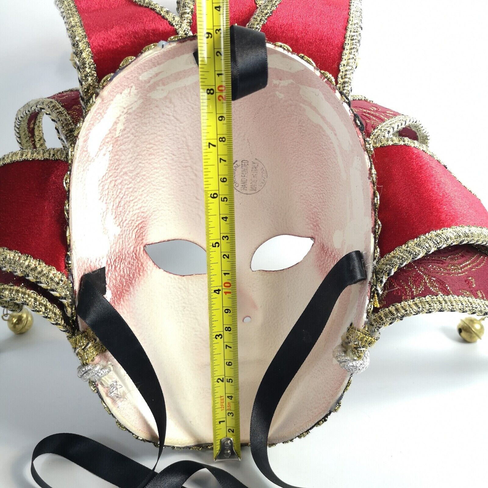 Venetian Masquerade Mask Made in Italy Jester Carnival Red & Gold Mardi ...