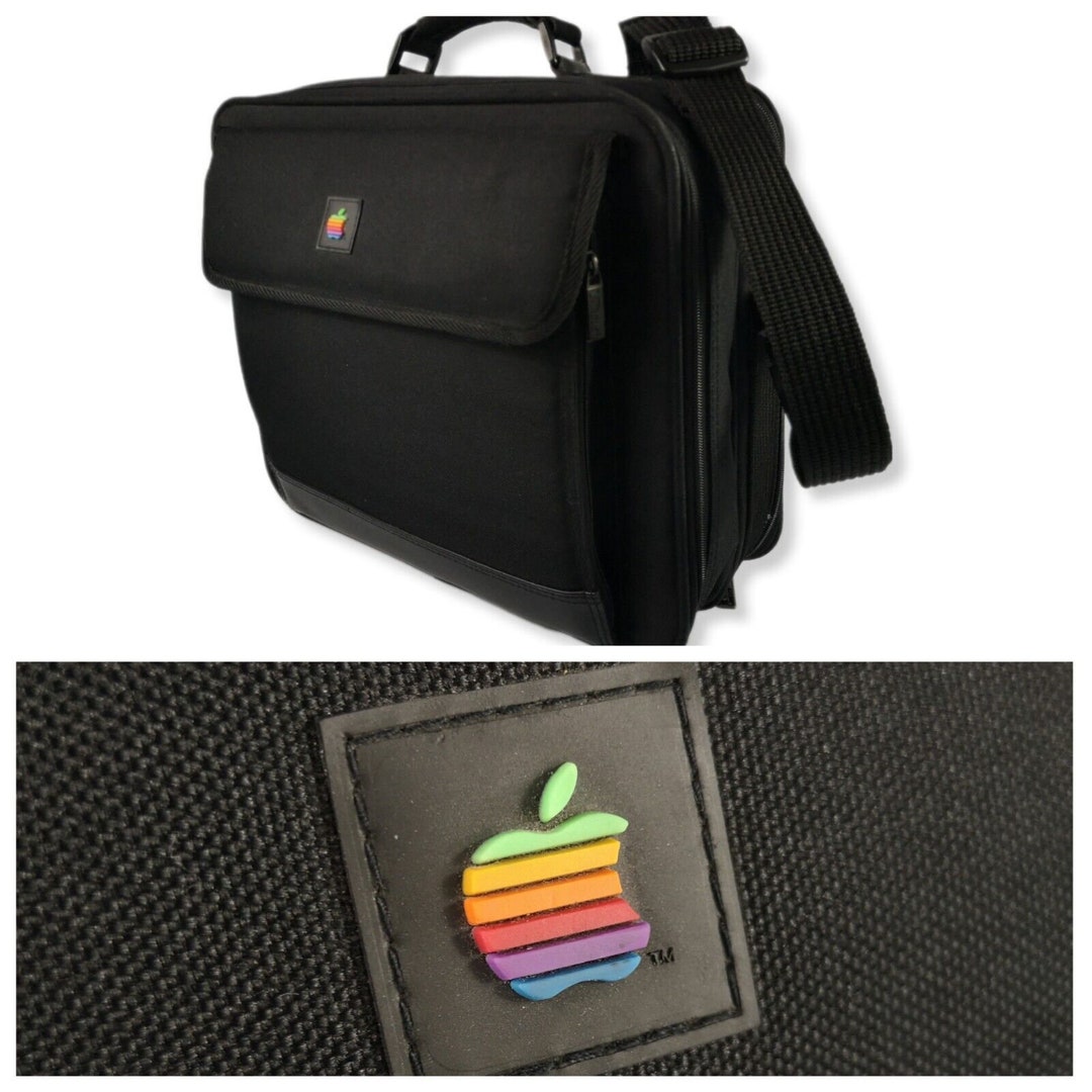 Vintage 90s Apple Rainbow Logo Black Messenger Laptop Bag by Targus ...