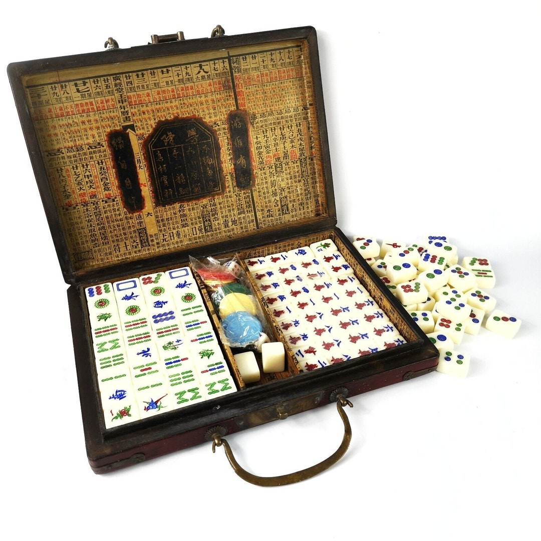 Vintage Mahjong Game Set 1960s Complete Chinese Game - Etsy
