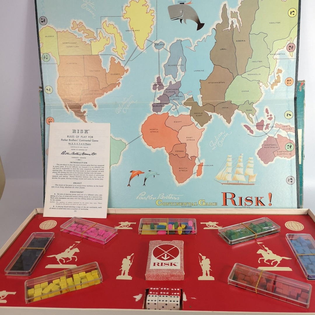 Vintage Original RISK 1959/1963 Edition Parker Bros Board Game ...
