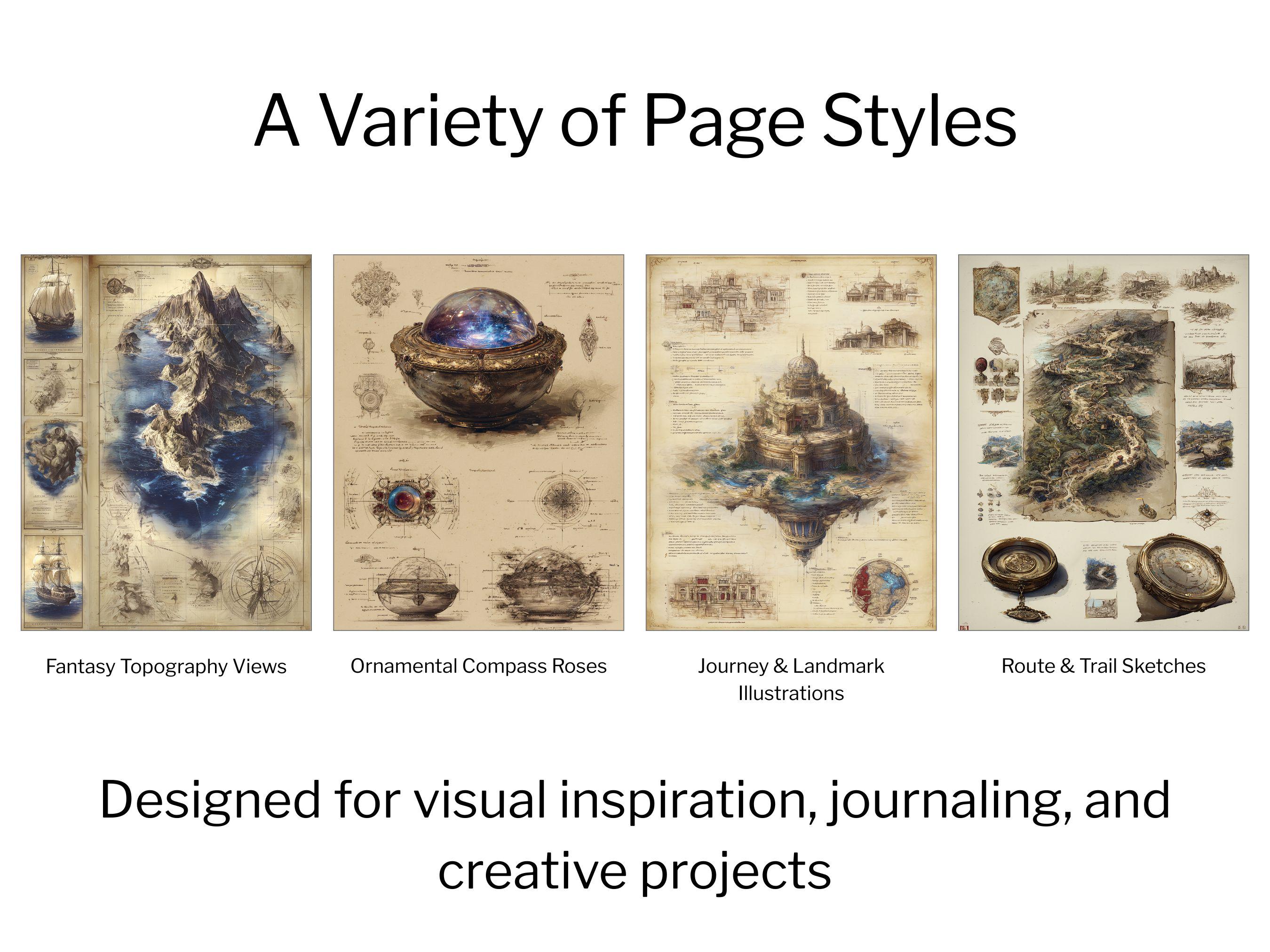 Fantasy Map Pages, Junk Journal Kit, Arcane Scrapbook Paper, Magical ...