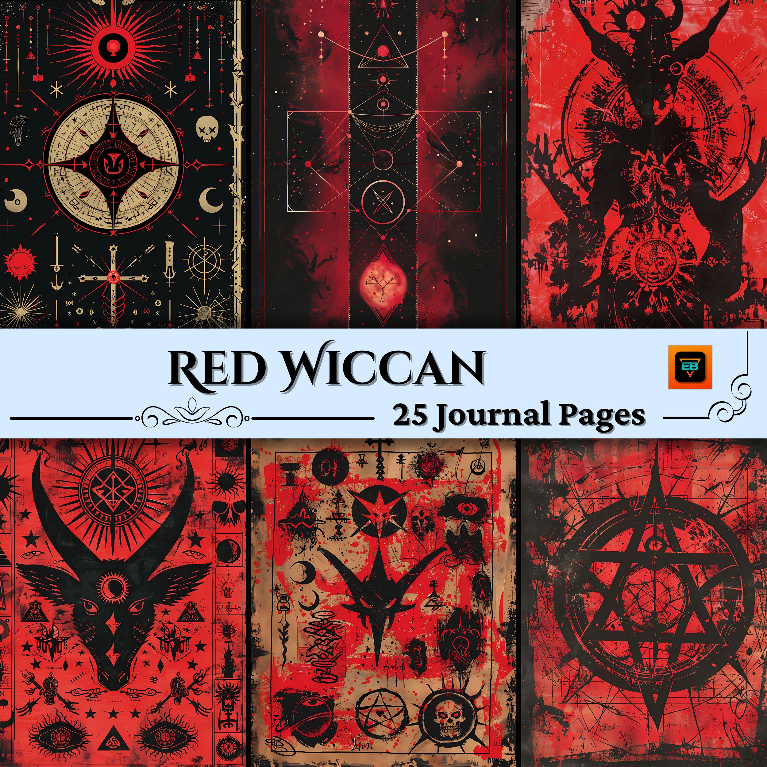 Red Witchcraft Junk Journal Pages, Digital Scrapbook Paper Kit, Witch ...