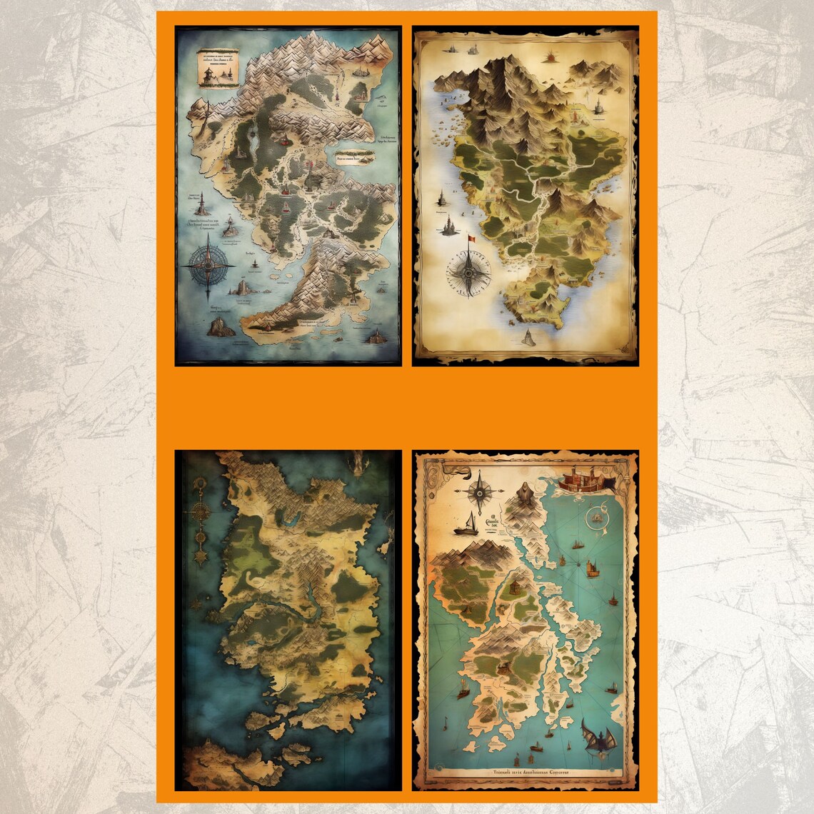 Fantasy Map Scrapbook Pages, Fairy Kingdom Junk Journal Kit, Dnd Gaming ...